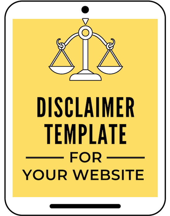 Disclaimer template for website blog disclosures