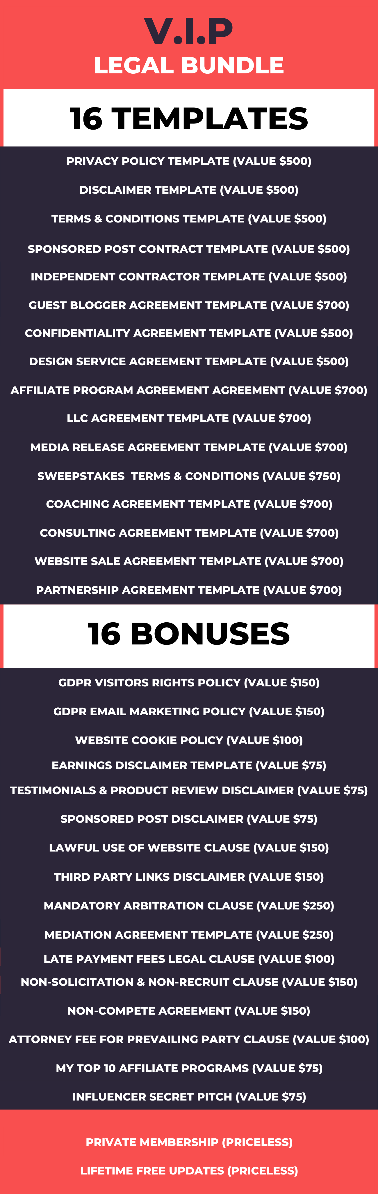 Legal Bundle for your website checkout page