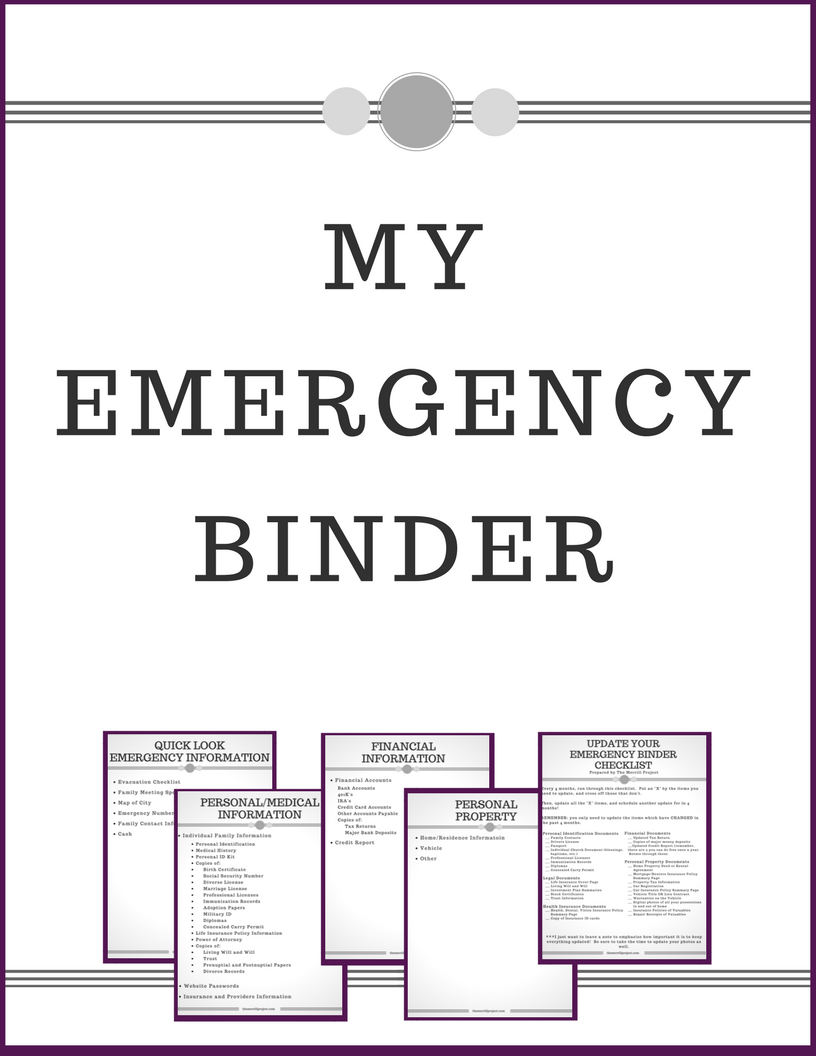 FREEBIE Emergency Binder