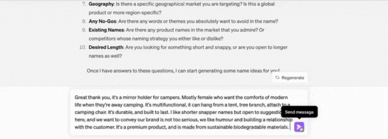 ChatGPT 3D Printed Product Names