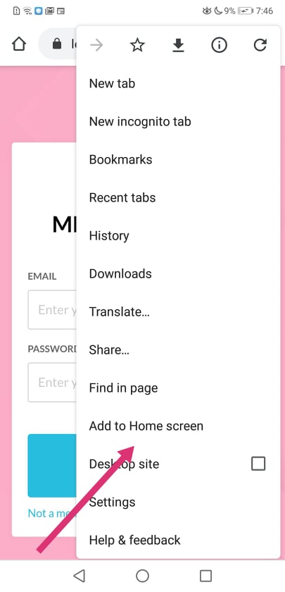 App Home Screen Instructions