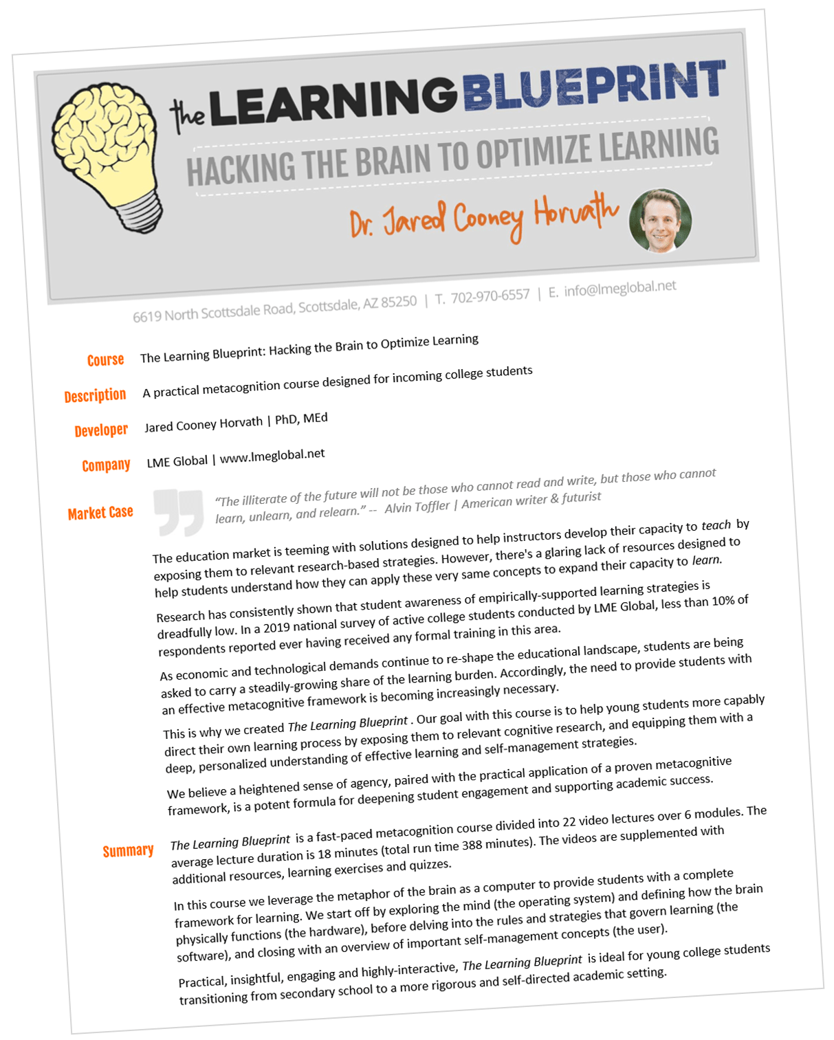 The Learning Blueprint Information