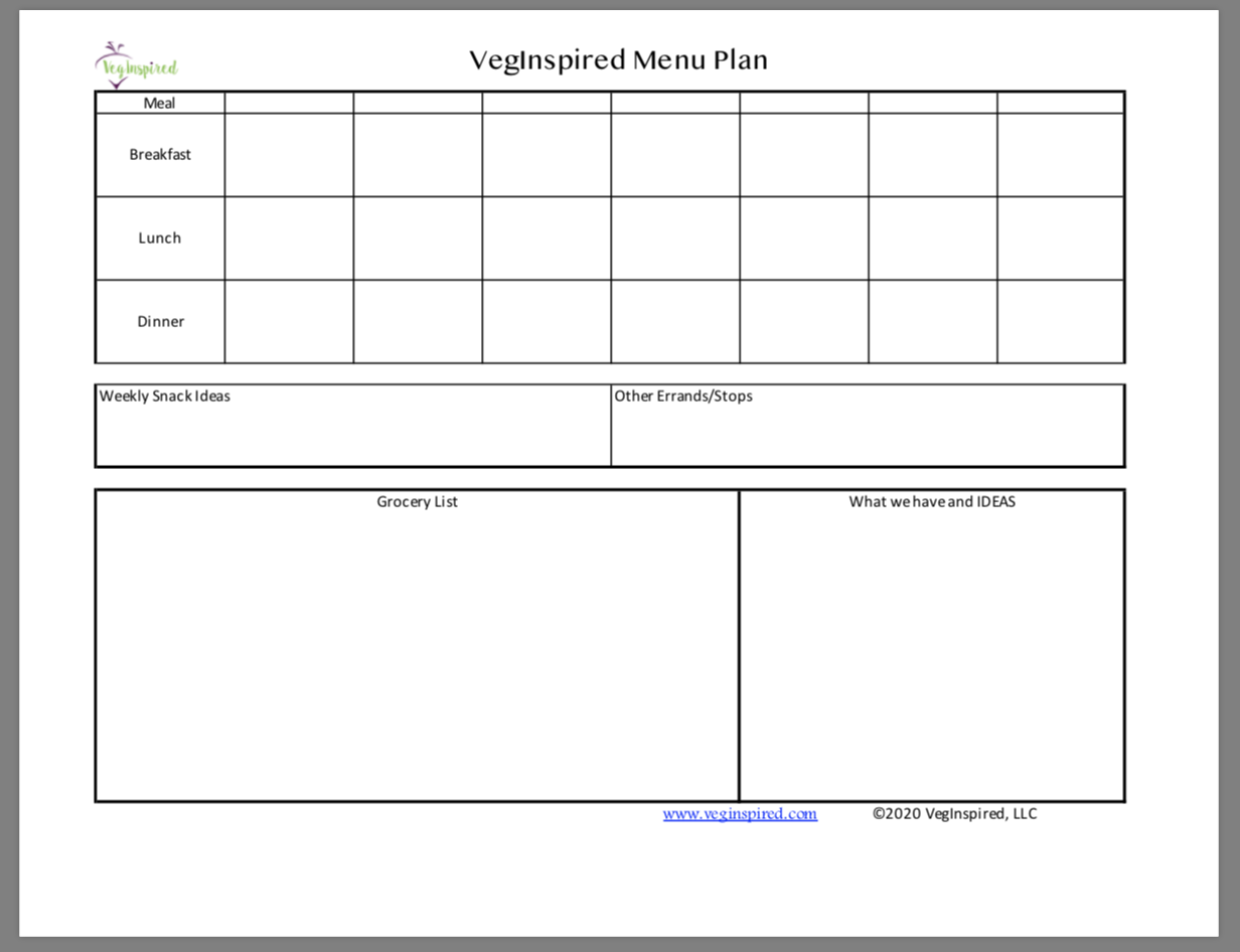Meal Plan Template Opt-in